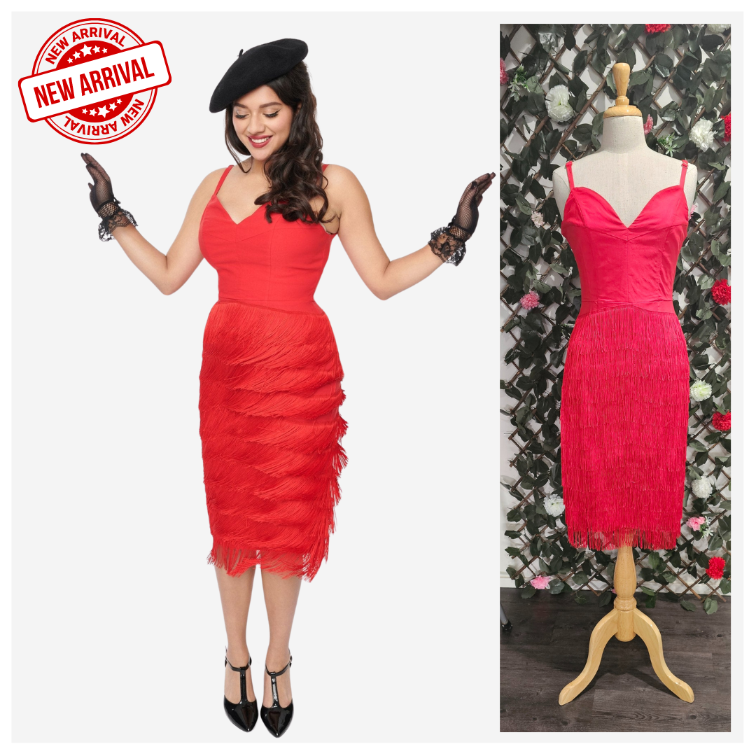 Some Like it Hot RED Fringe 50s Retro Dress – Curvique Vintage